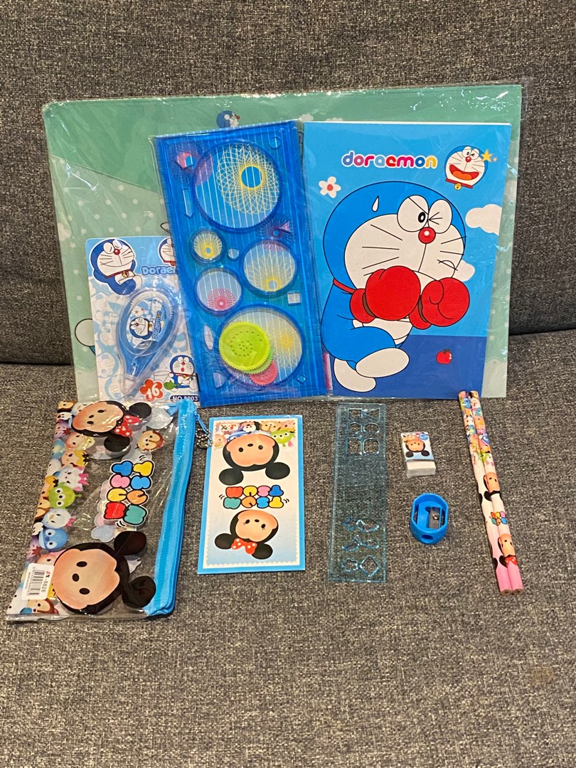Doraemon stationery set 2 pencils, 1 eraser pencil sharpener correction ...