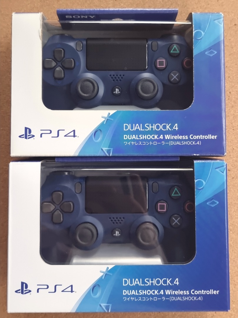 DualShock 4 Midnight Blue (w/ box, original), Video Gaming, Video Game ...