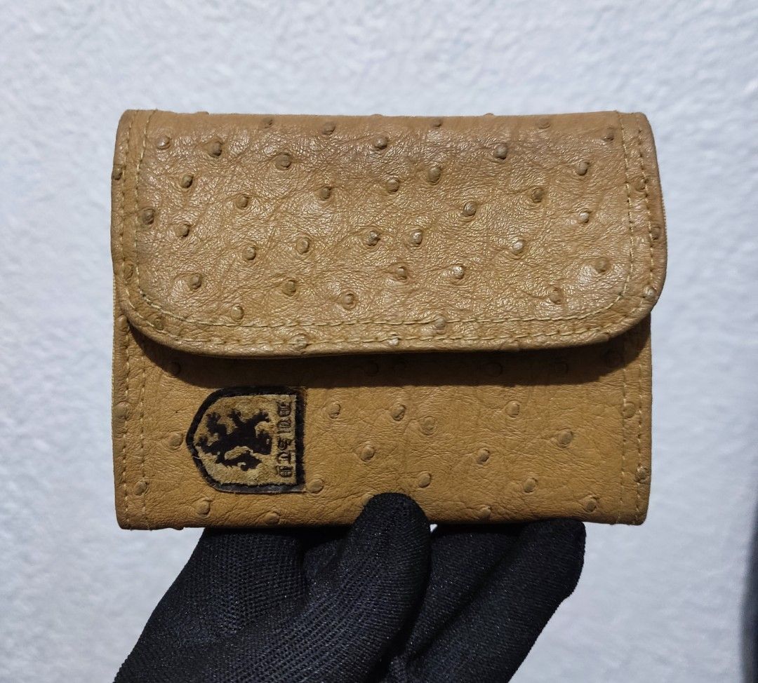 Dusty Ostrich Skin Embossed Wallet, Women's Fashion, Bags & Wallets ...
