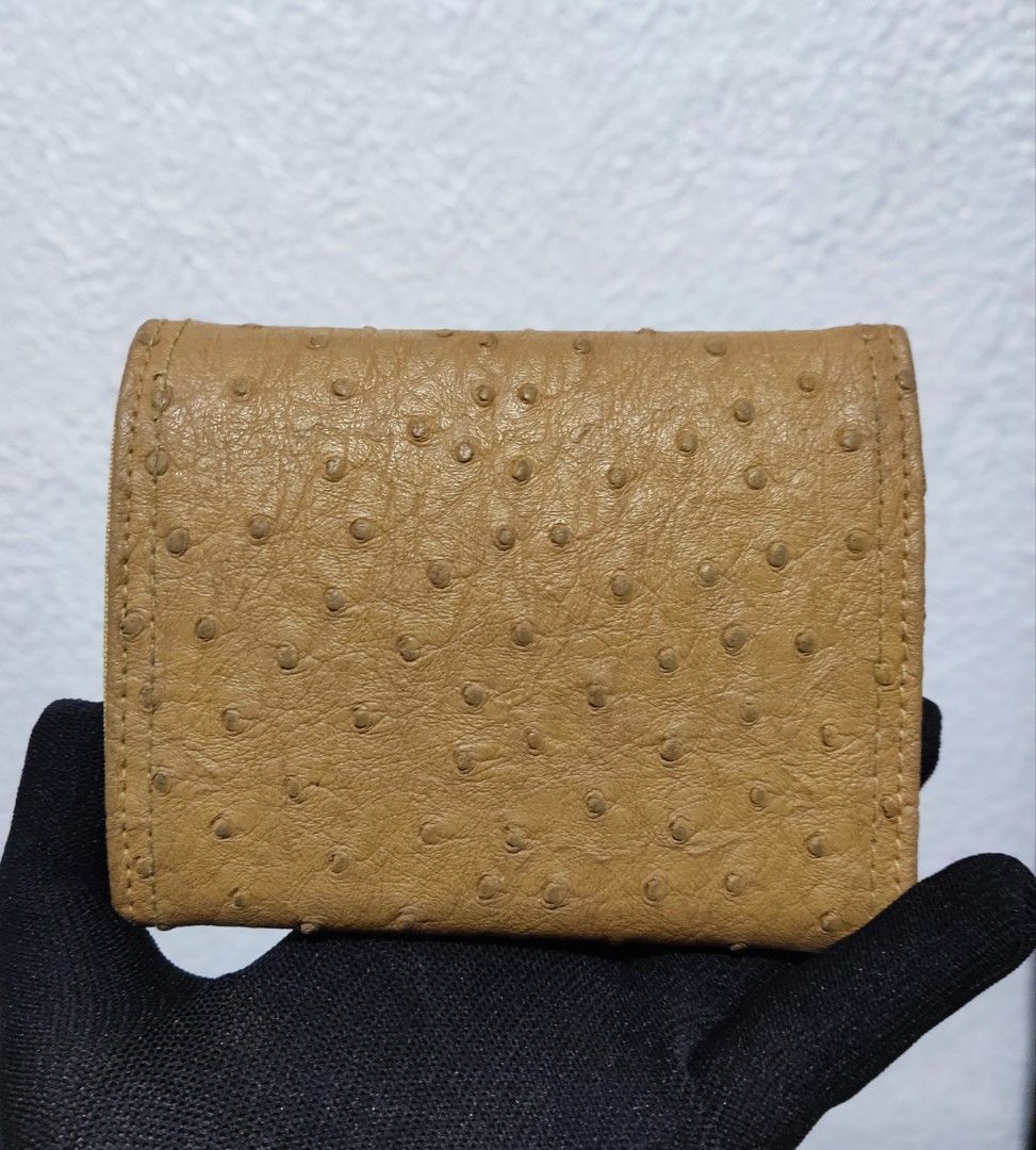 Dusty Ostrich Skin Embossed Wallet, Women's Fashion, Bags & Wallets ...
