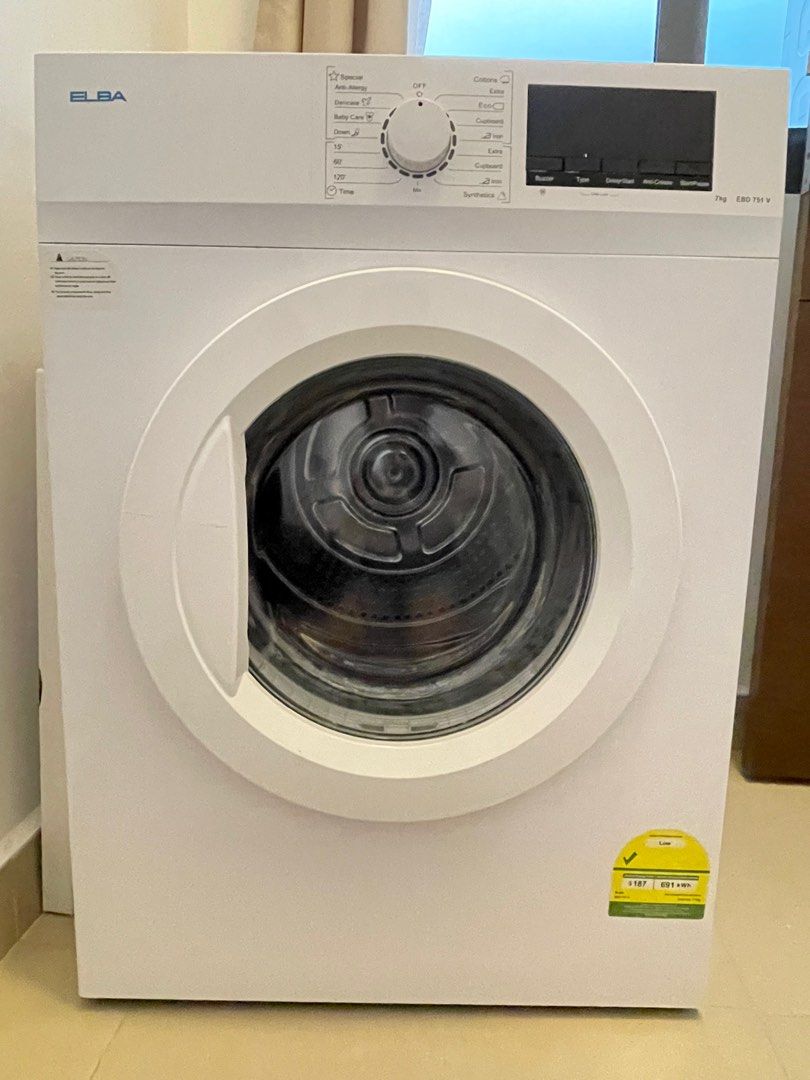 Elba EBD 751V Air-Vent Dryer 7 kg, TV & Home Appliances, Washing ...