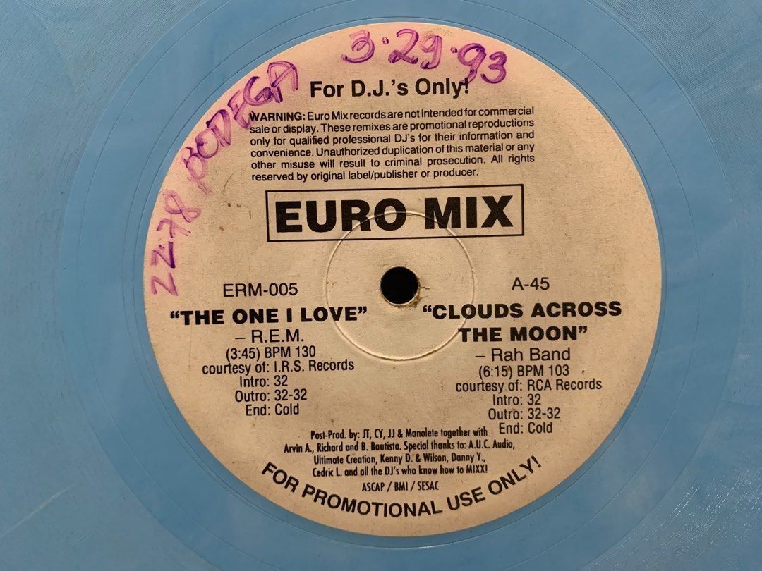 Euromix Remix 12" Vinyl Record Limited Edition, Hobbies & Toys, Music ...