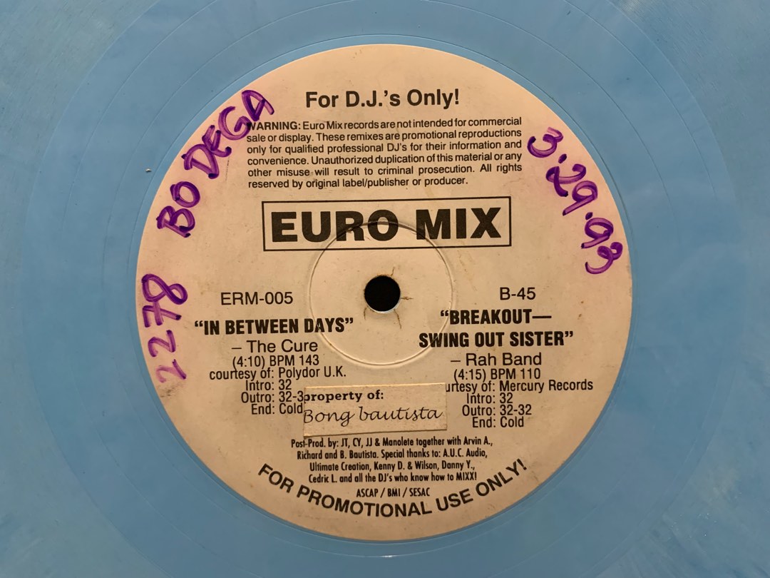 Euromix Remix 12" Vinyl Record Limited Edition, Hobbies & Toys, Music ...