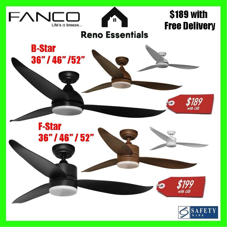 Fanco B-Star F-Star Ceiling Fan, Furniture & Home Living, Lighting ...