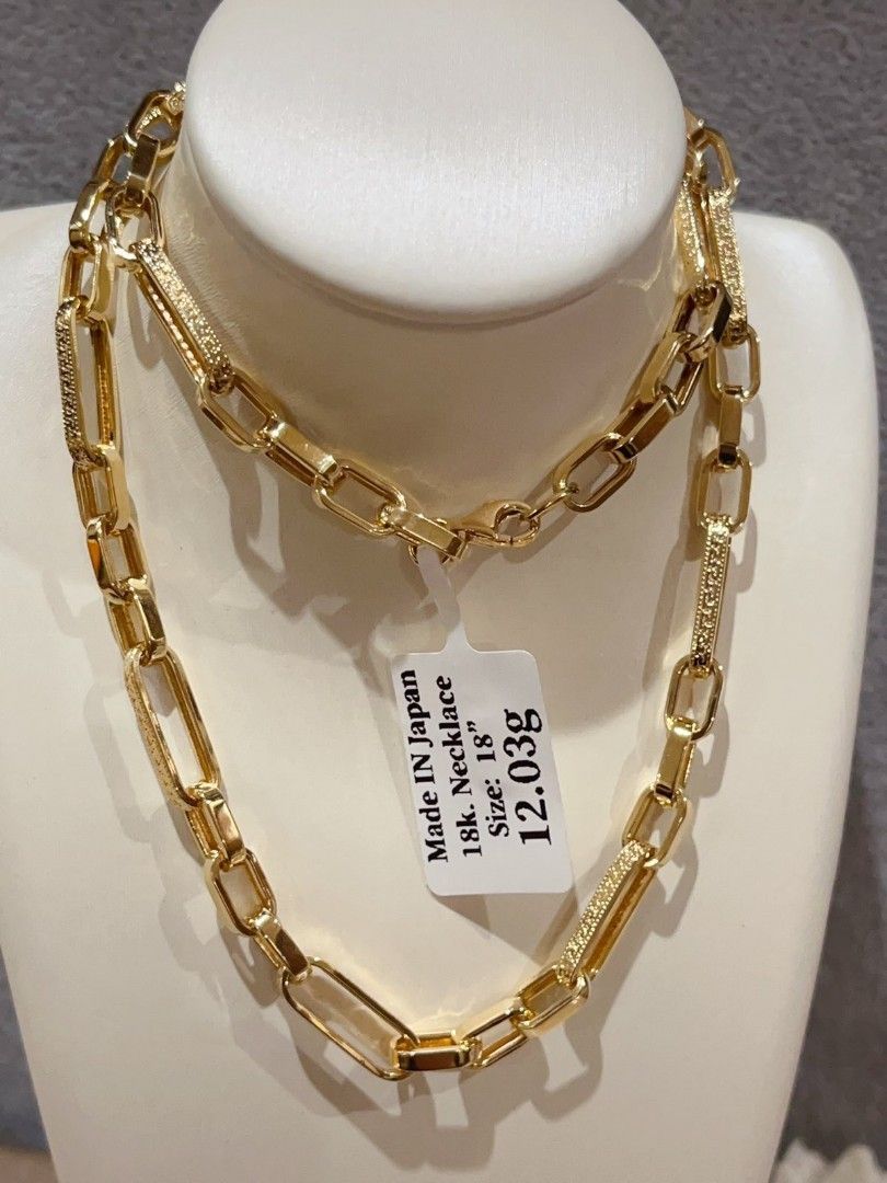Fendi Chain Necklace biglinks 18k gold, Women's Fashion, Jewelry ...