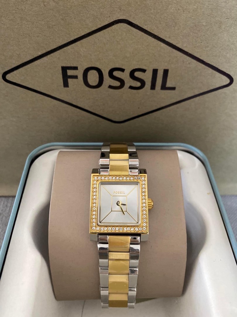 Foss Watch Square in Two Tone, Women's Fashion, Watches & Accessories ...