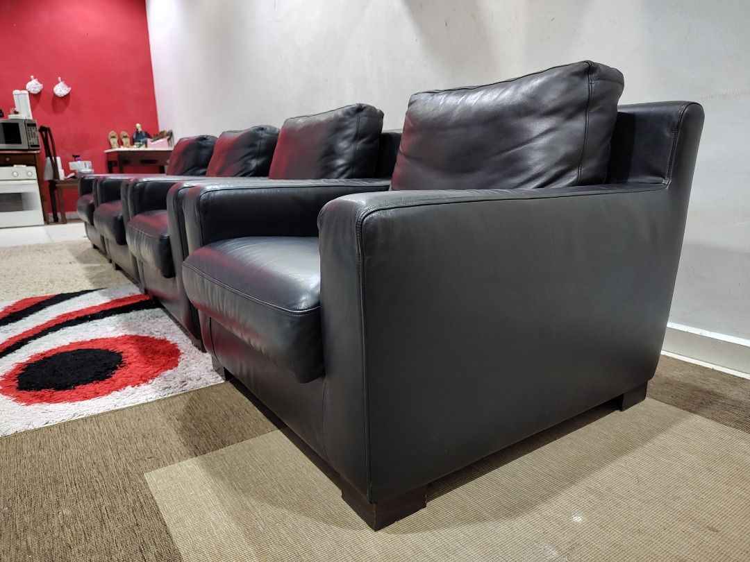 Frighetto made in Italy sofa rare Pier Luigi full leather kulit asli ...