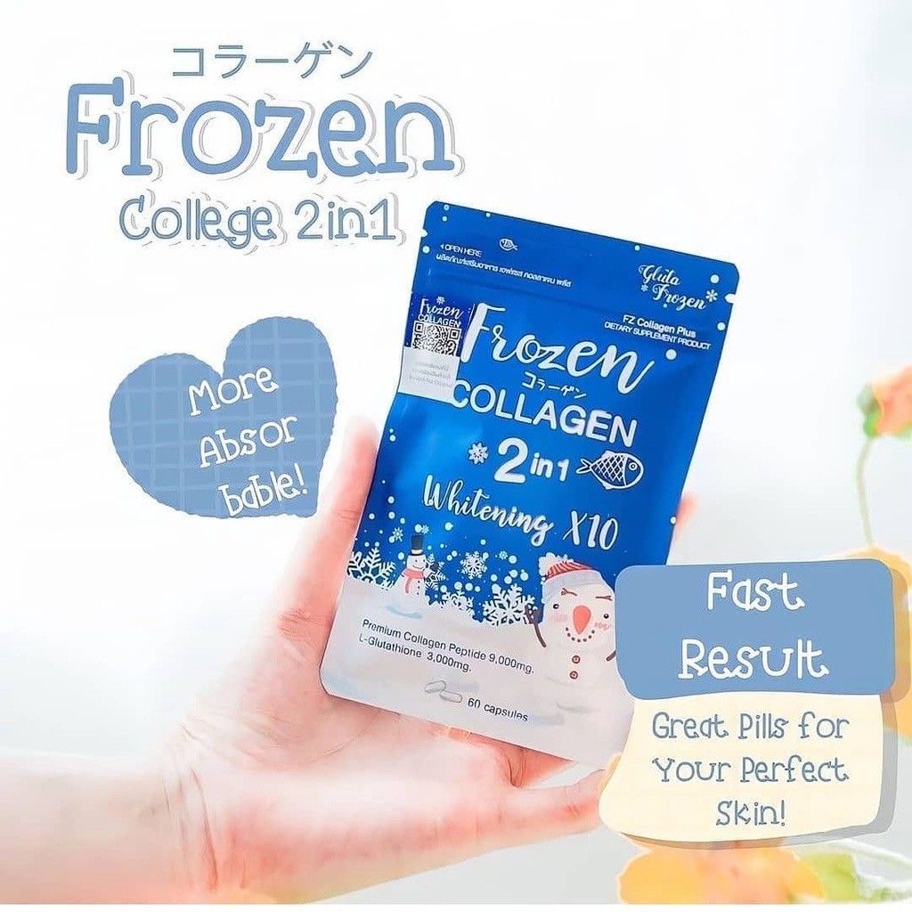 Frozen Collagen with L-Glutathione Extra Whitening 60 Capsules, Health ...
