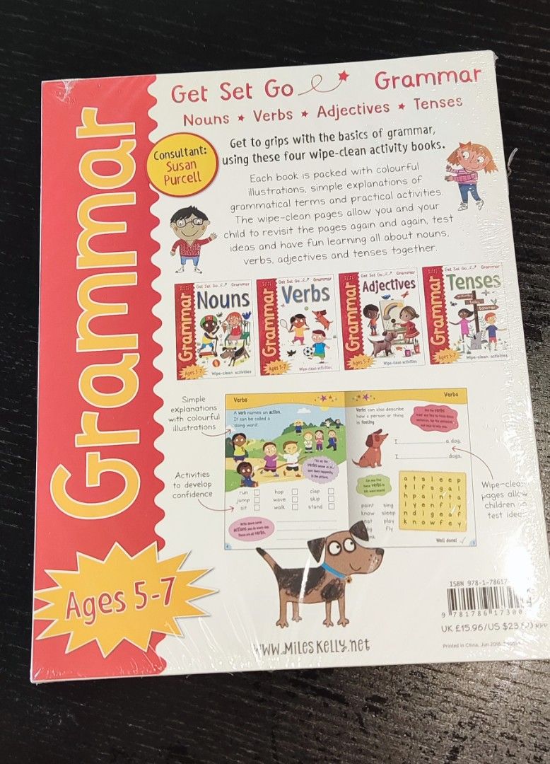 Get Set Go Grammar Age 5-7, 4 books: Nouns, Verbs, Adjustive, Tenses ...