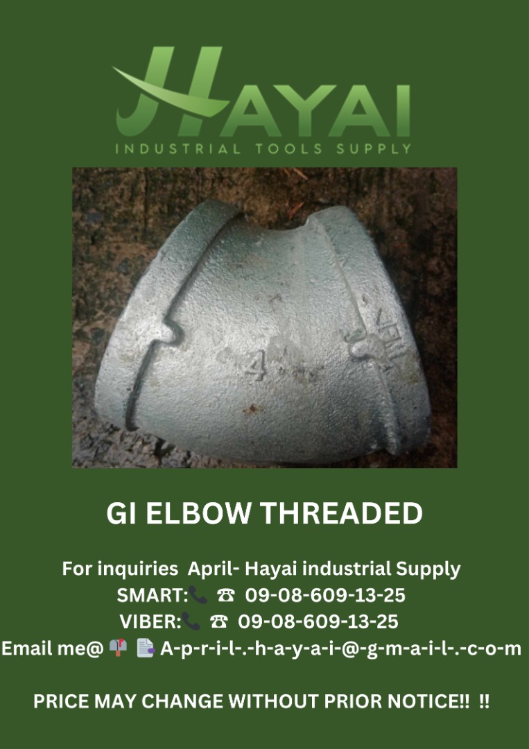 GI elbow threaded, Commercial & Industrial, Construction Tools ...