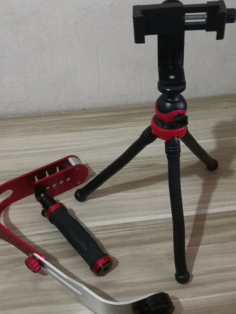 Gimbal, Tripod and Phone Holder Clamp for Vlog and Photoshoot Kit ...