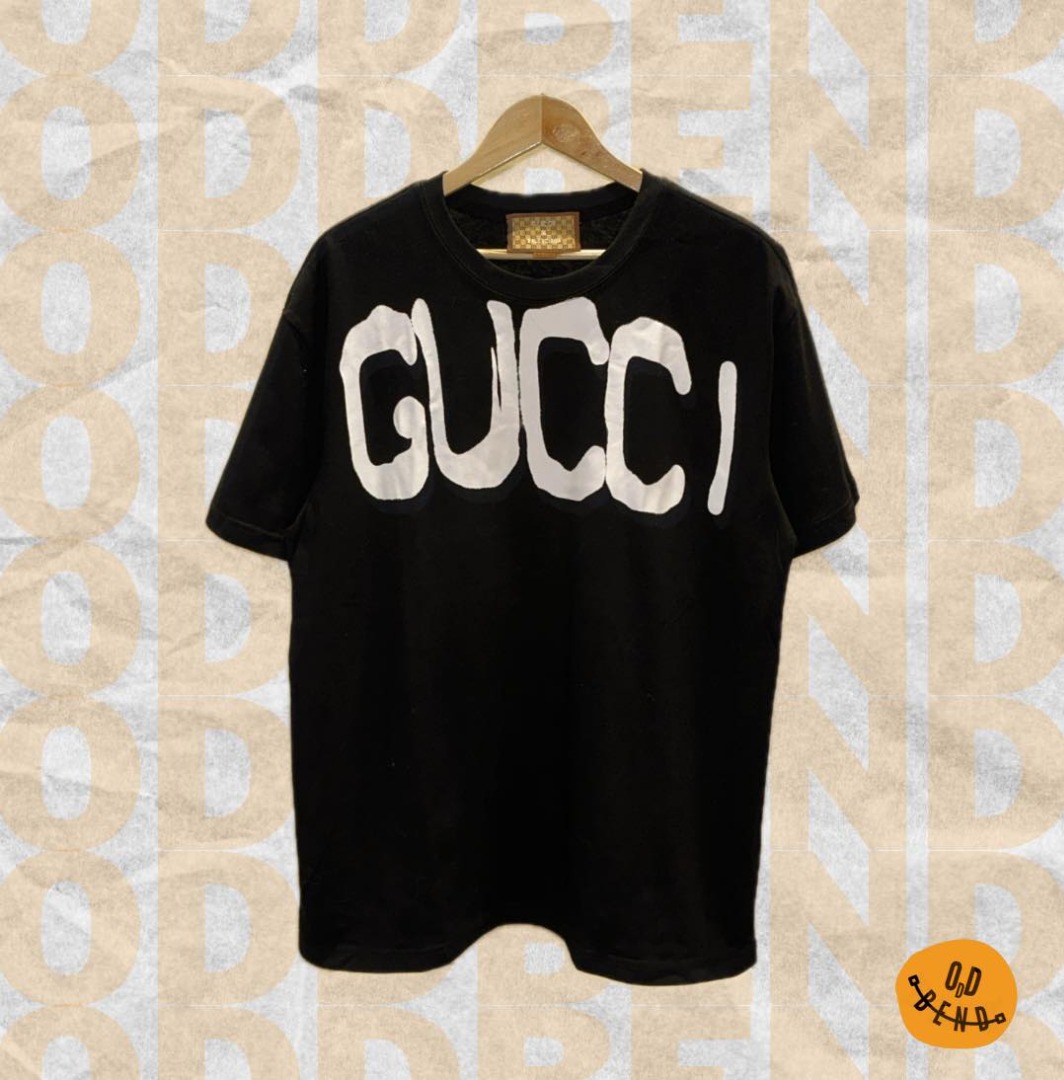 GUCCI X BALENCIAGA SPRAY PAINT SHIRT IN BLACK, Luxury, Apparel on Carousell