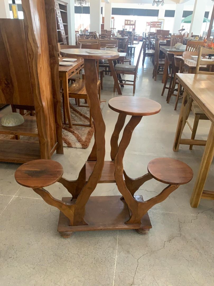 Handcrafted Solid Teak Wood Plant Rack*, Furniture & Home Living ...