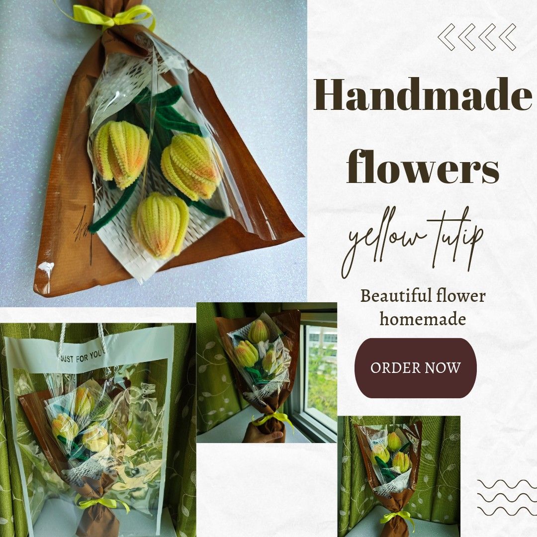 Handmade twisted tulip bouquet, Hobbies & Toys, Stationery & Craft ...