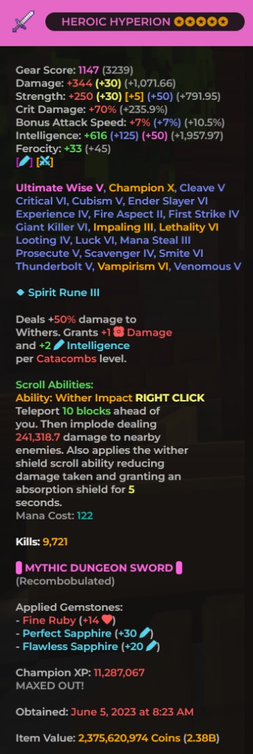 Hypixel Skyblock Hyperion + Terminator, Video Gaming, Gaming ...