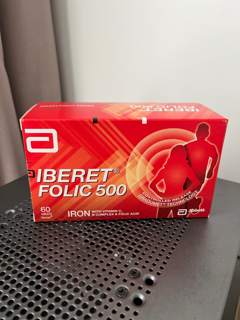 IBERET FOLIC 500 (ABBOTT) - 54 tablet, Health & Nutrition, Health ...