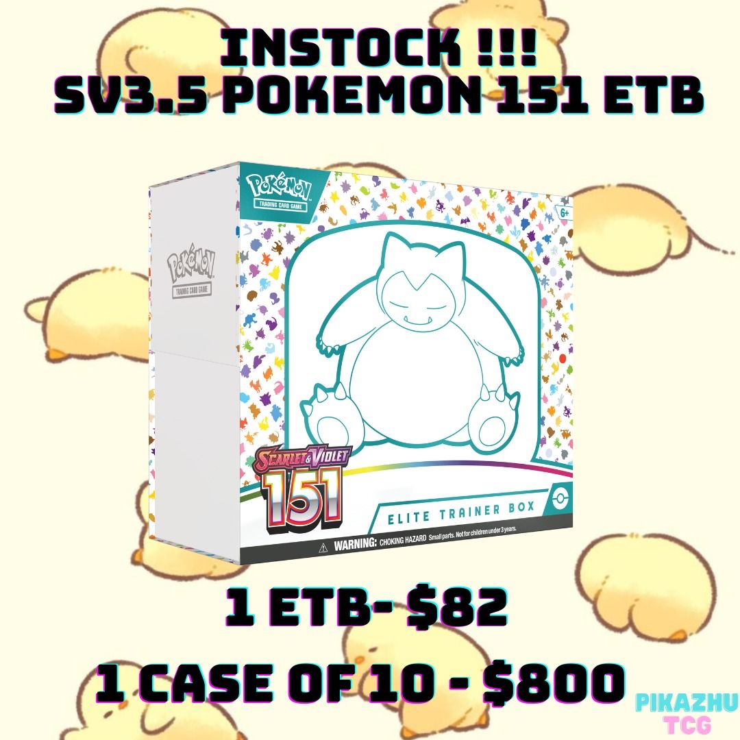 INSTOCK!!! Pokemon SV3.5 Snorlax ETB & 151 loose packs/ etb/ Pokemon ...