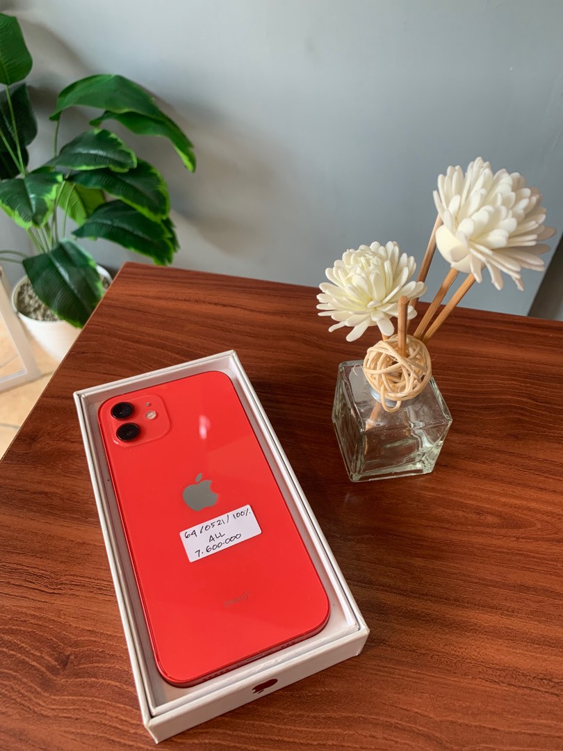 IPHONE 12 64GB MERAH ALL PROVIDER TERDAFTAR FULL SET BERGARANSI ALL ...