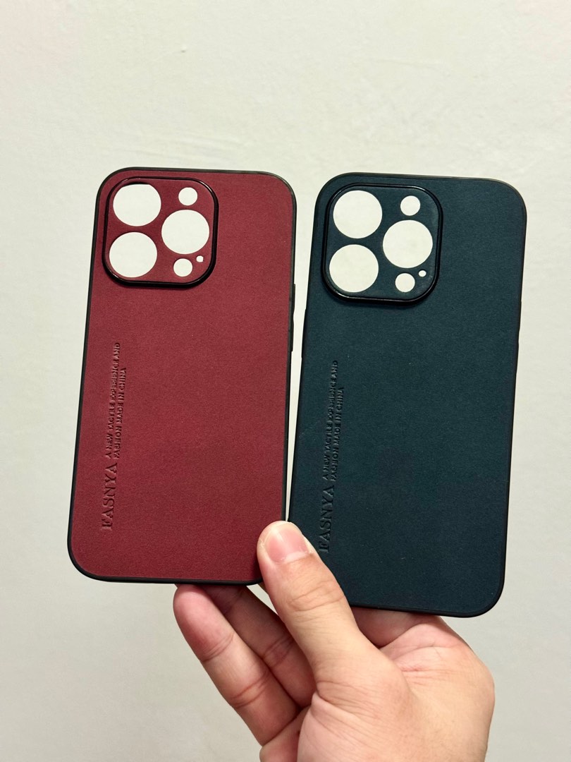 iPhone 15 Pro Case (Sheepskin Leather - Blue and Red), Mobile Phones ...