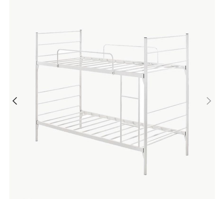 Jack Double Deck Bed - White, Furniture & Home Living, Furniture, Bed ...