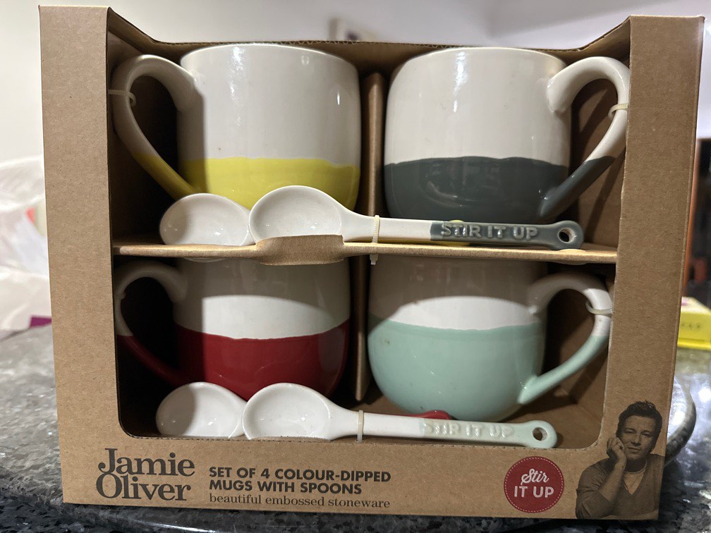 Jamie Oliver coffee cups with spoon, Furniture & Home Living ...