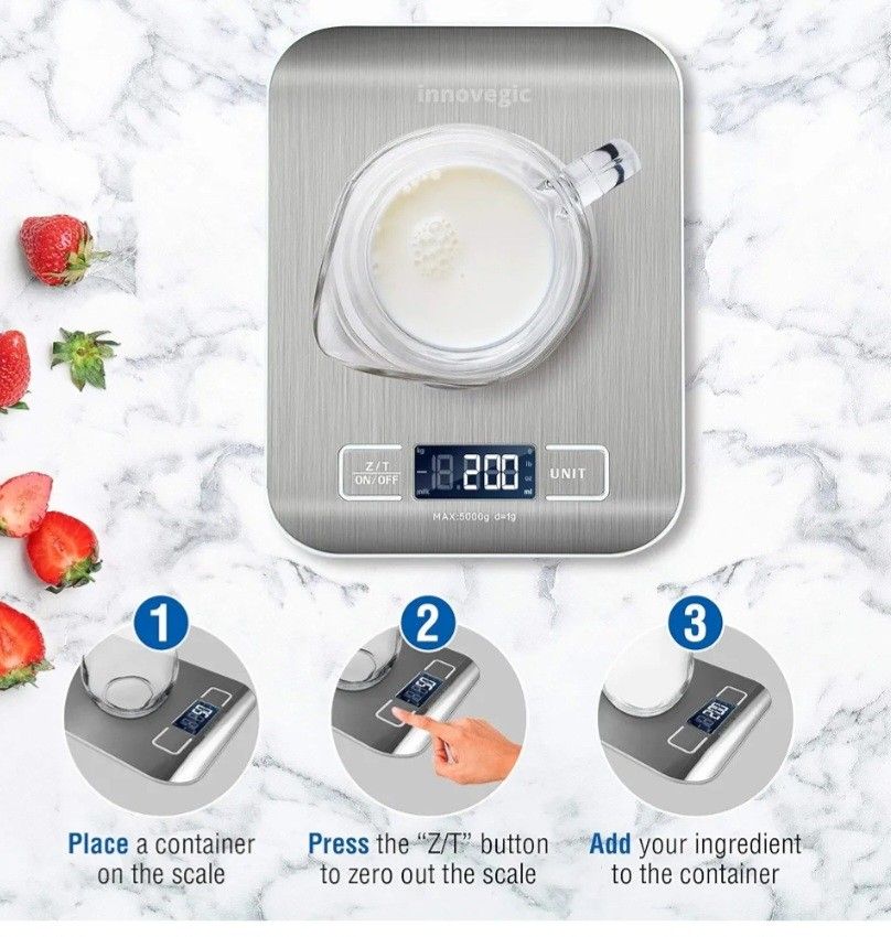Kitchen Scale – Food Scale for Baking, Cooking and Dieting – 5 kg ...