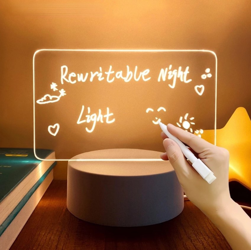 LED rewritable note board lamp, Furniture & Home Living, Lighting ...