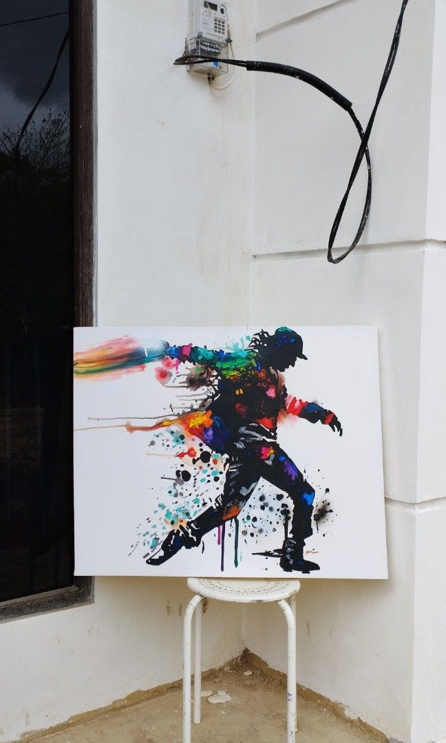 Lukisan Michael Jackson Absyrak, Desain & Kerajinan Tangan, Karya Seni ...