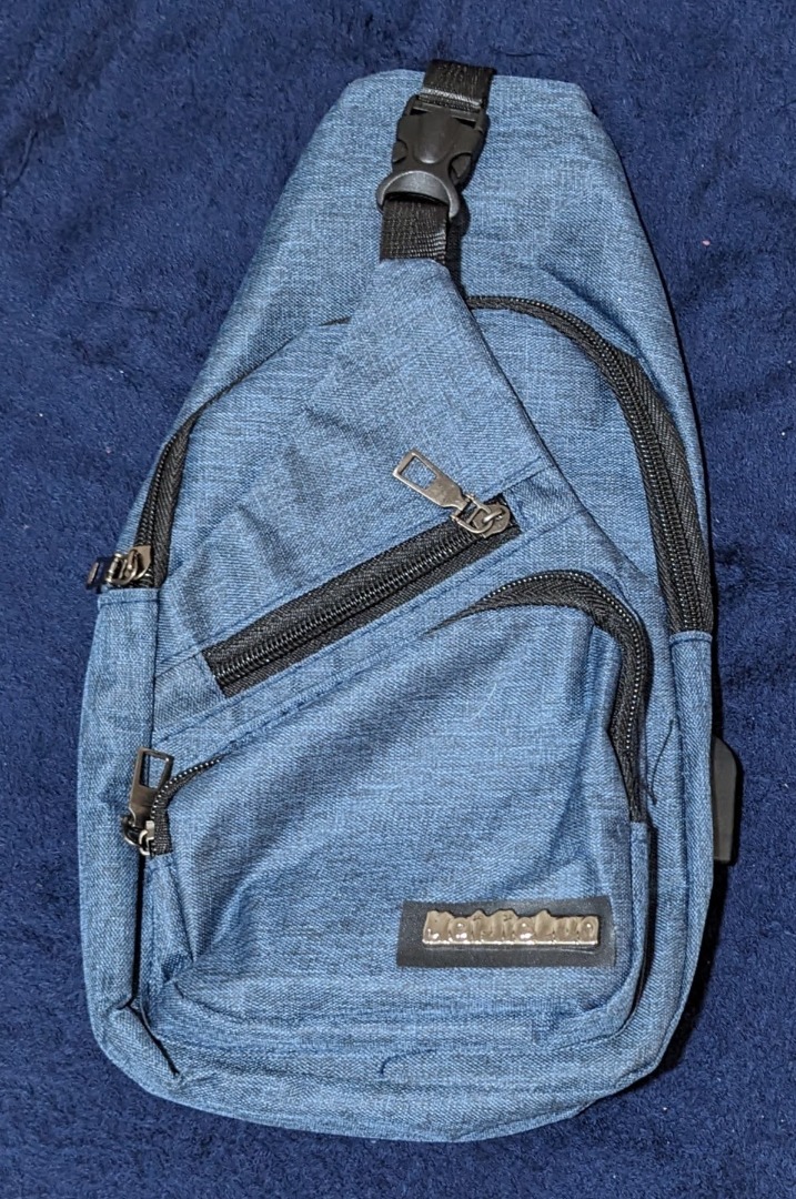 全新 全網拍最低價 MeiJieLuo 胸包 單肩包 側背包 斜背包 海軍藍 #交換禮物, 她的時尚, 包包、錢包, 肩背、側背包在旋轉拍賣