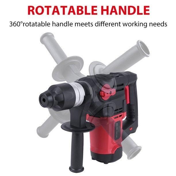 Meterk Rotary Hammer Drill 12.5A, 7.4J Impact Energy, 6-Speed Speed ...