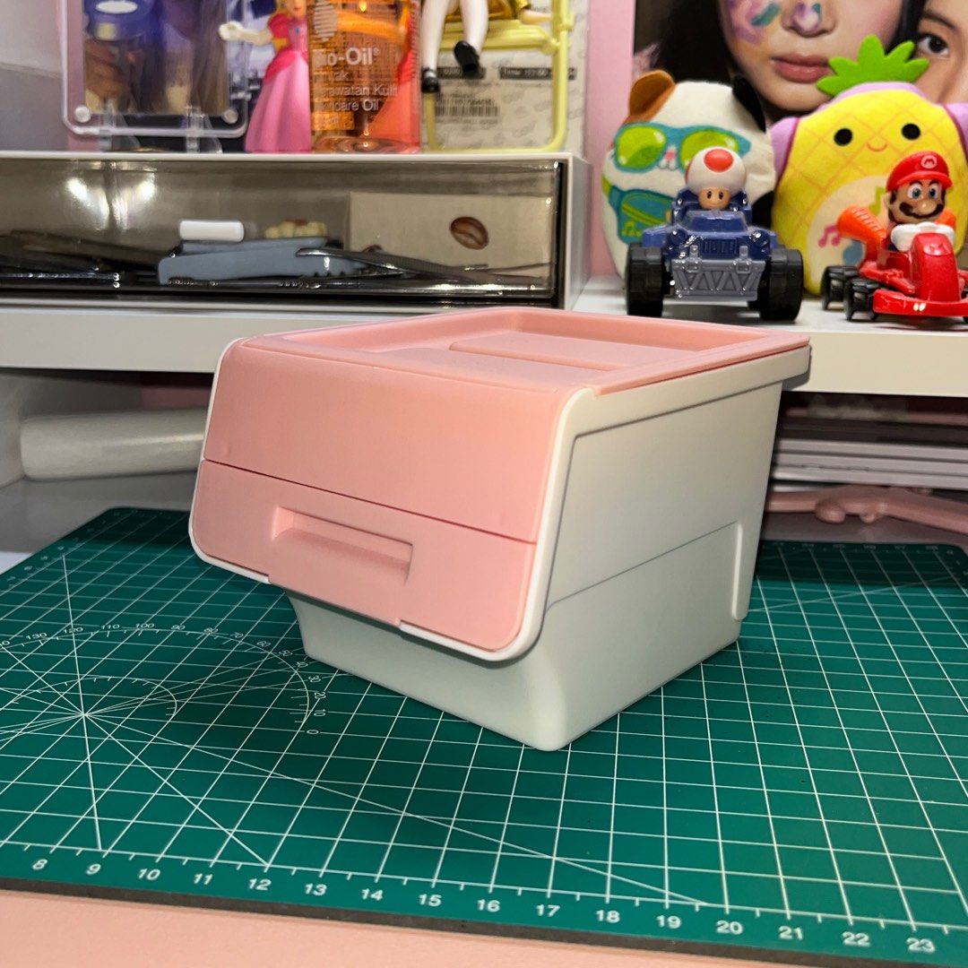 MINISO Storage Box Mini Pink, Perabotan Rumah di Carousell