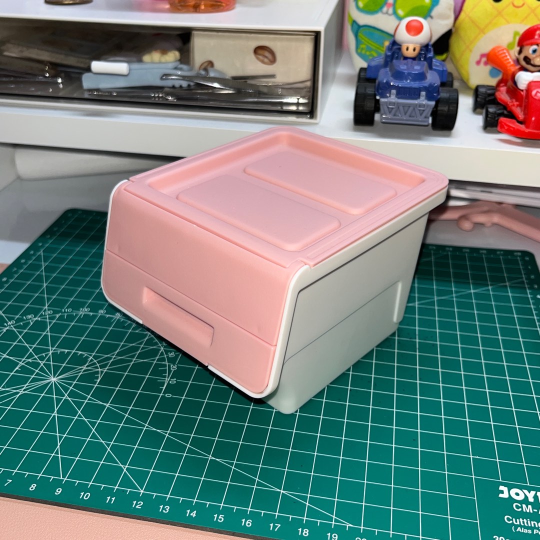 MINISO Storage Box Mini Pink, Perabotan Rumah di Carousell