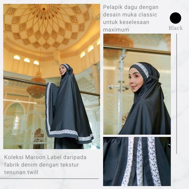 Modish Felora Black by Telekung Siti Khadijah Original, Women's Fashion, Muslimah Fashion ...