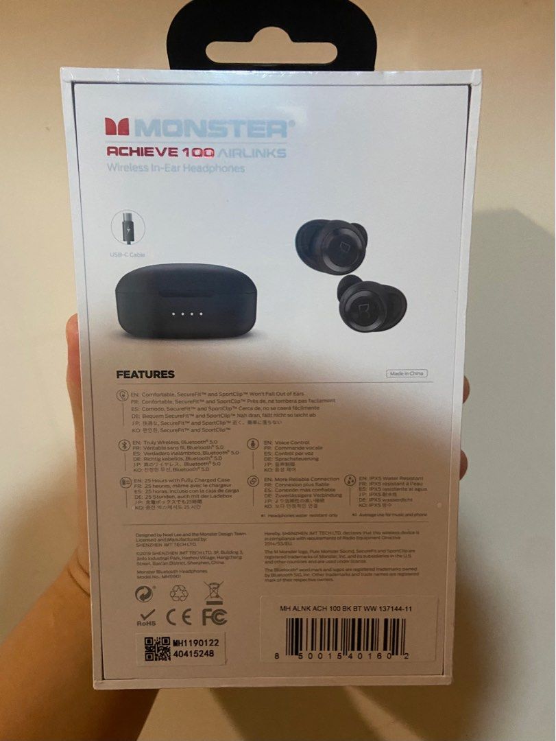 全新未開封 Monster Achieve 100 Airlinks 真無線藍牙耳機, 音響器材, 耳機 - Carousell