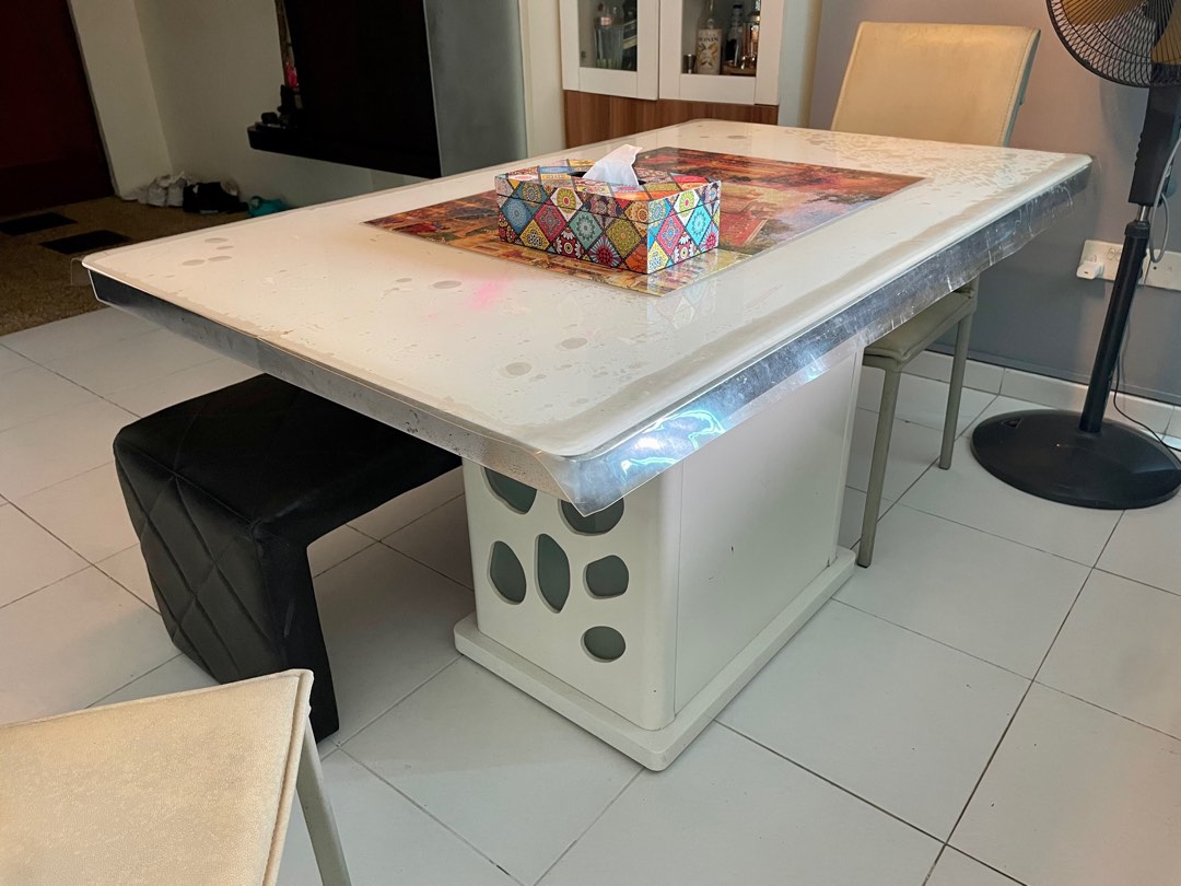 Moving out - Dining table with chairs and stool, Furniture & Home ...