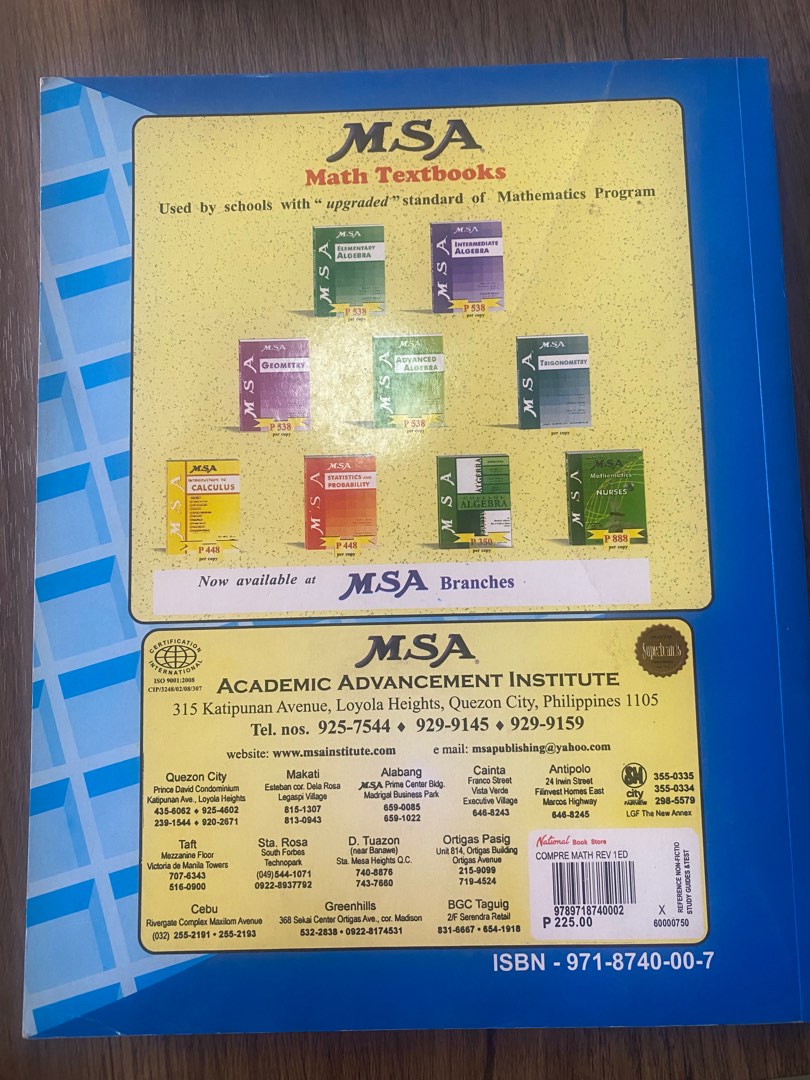 MSA Comprehensive Mathematics Reviewer, Hobbies & Toys, Books ...