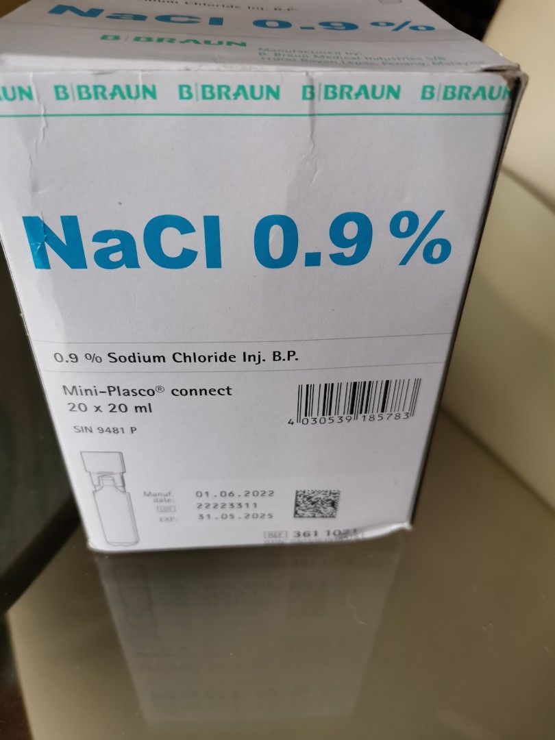 NaCI 0.9%Sodium Chloride, Health & Nutrition, Assistive & Rehabilatory ...