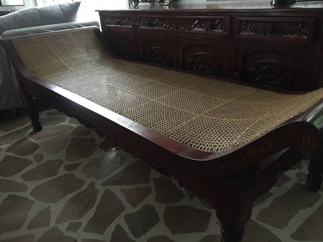 NARRA SOLIHIYA / RATTAN DIVAN with Bone inlay, Furniture & Home Living ...