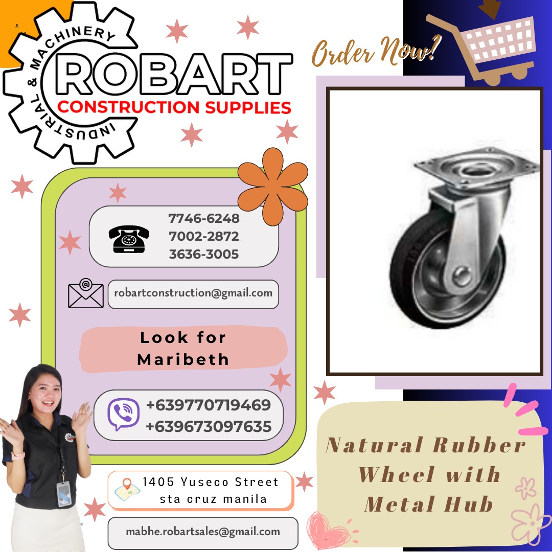 Natural Rubber Wheel with Metal Hub - Double Ball Bearing Type ...