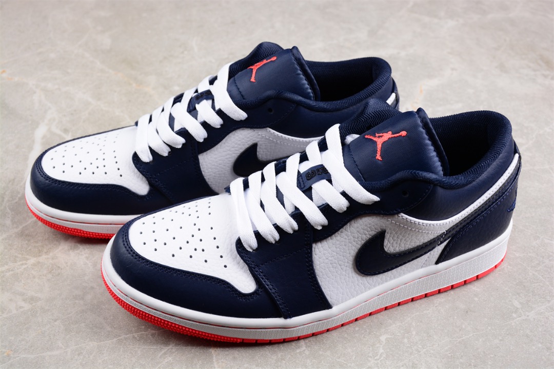 NIKE Air Jordan 1 Low Obsidian Ember Glow White Blue shoes Euro 40-46 ...