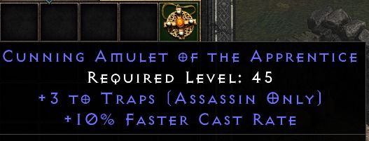 (Non-Ladder) 10FCR+3 Trap Skill Amulet. D2R, Video Gaming, Gaming ...