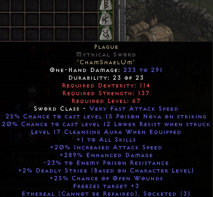 (Non-Ladder) GG Level17 Cleansing(Max) Ethereal Plague Mythical Sword ...