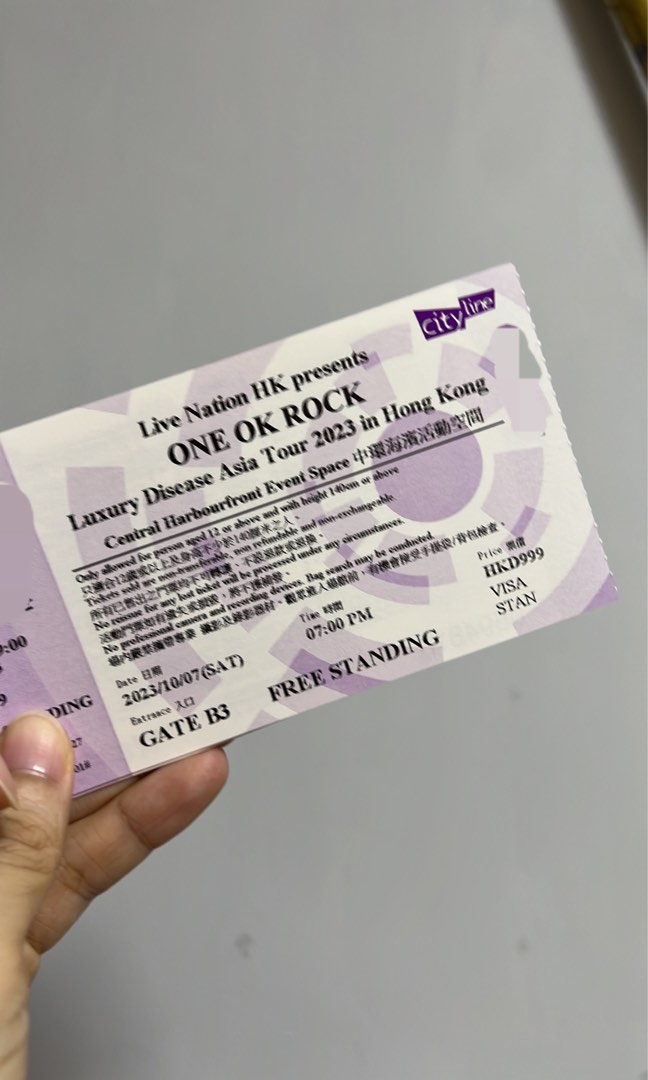 One ok rock concert tickets （原價放售）, 門票＆禮券, 活動門票 - Carousell