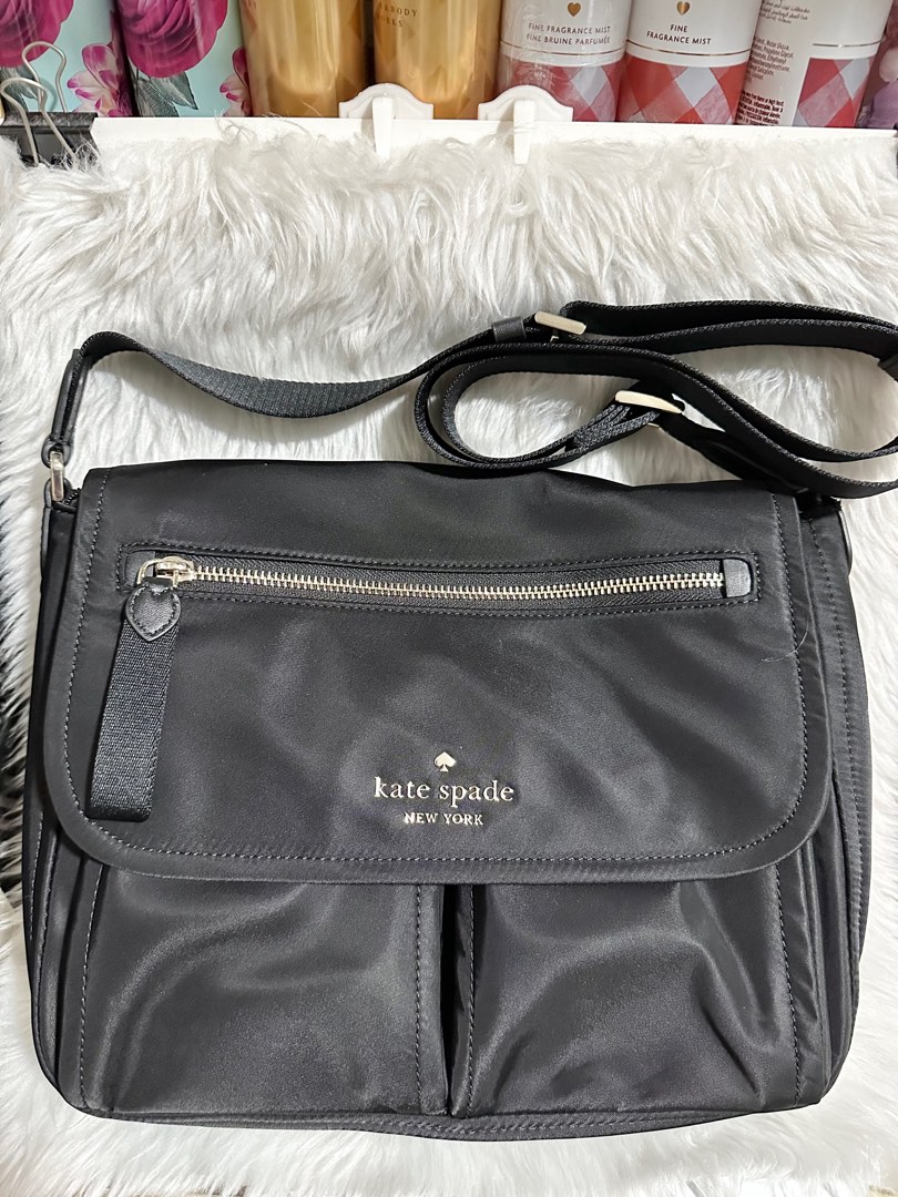 Original Kate Spade Chelsea Nylon Black Messenger Bag, Women's Fashion ...