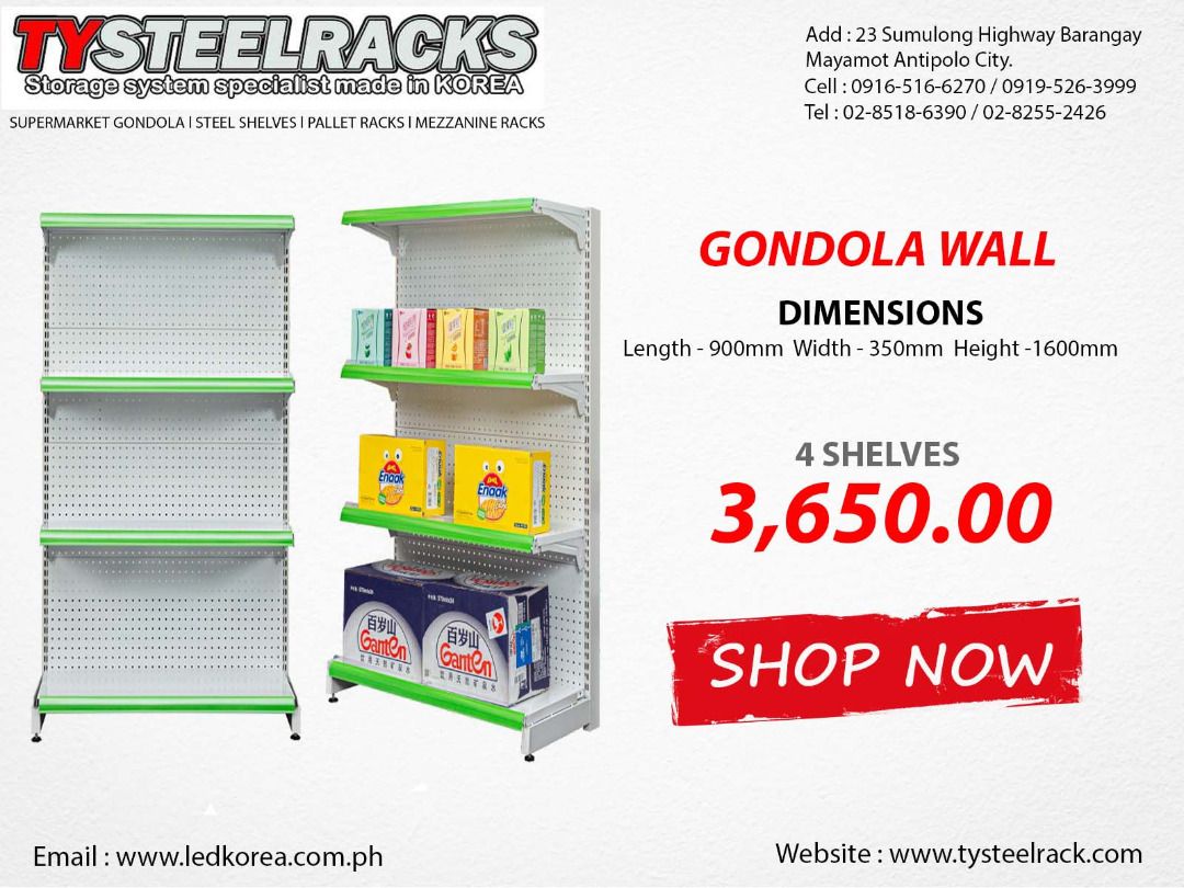 Perforated Gondola grocery racks display light duty display racks made ...