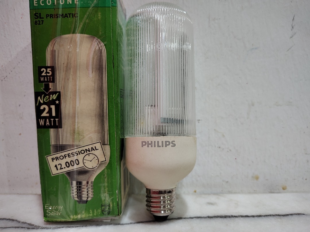 Philips made in Poland prismatic bulb mentol lampu light lamp vintage ...