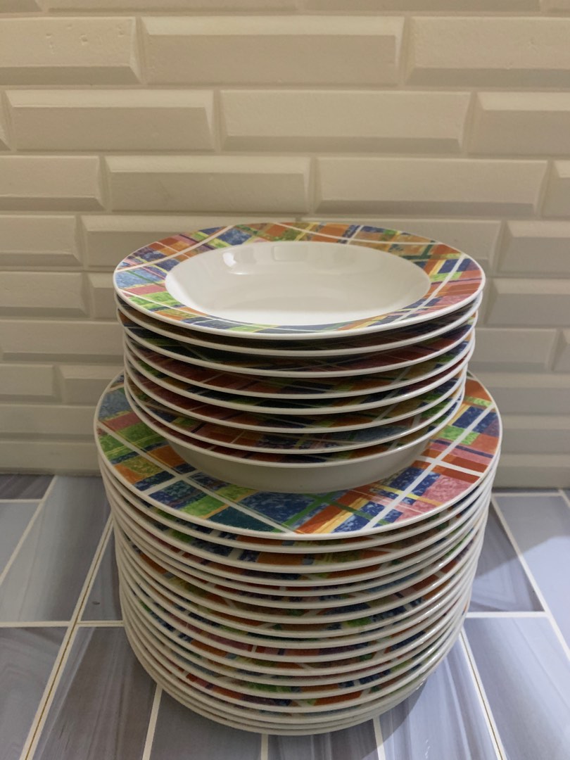 Pinggan makan dan pinggan lauk, Furniture & Home Living, Kitchenware ...