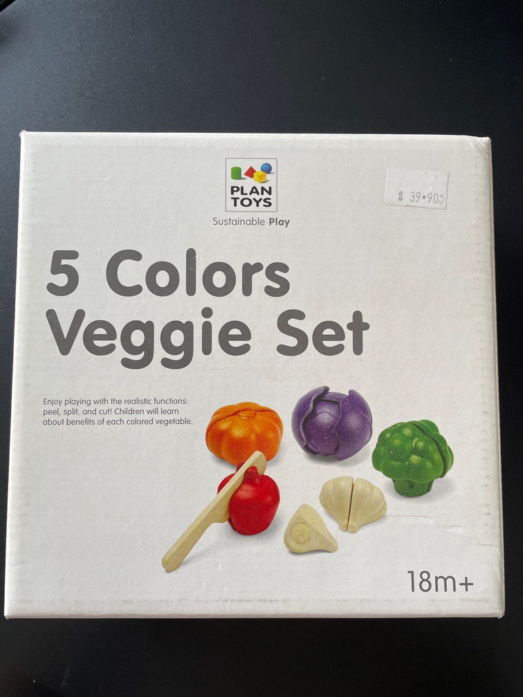 Plan Toys - 5 Colours Veggie Set, Hobbies & Toys, Toys & Games on Carousell