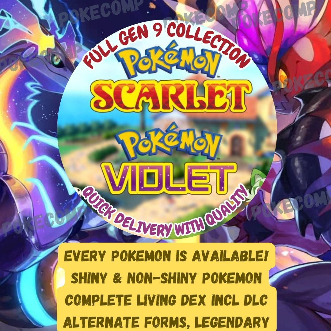 Pokemon Scarlet and Violet Complete Pokedex with DLC Custom Mons, Video ...