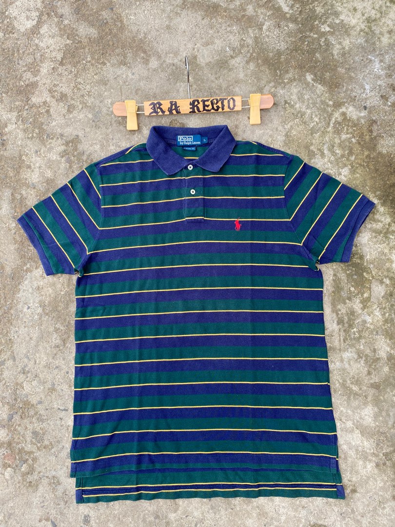 POLO RALPH LAUREN STRIPE POLO SHIRT, Men's Fashion, Tops & Sets, Tshirts & Polo Shirts on Carousell